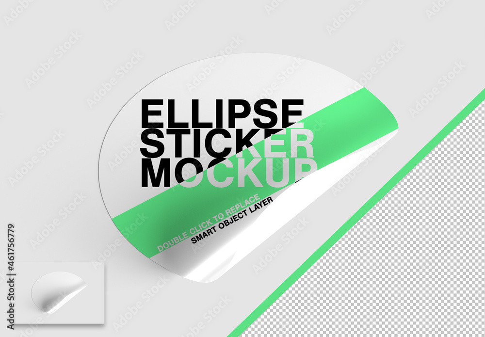 Mock Up of a Sticker Stock Template | Adobe Stock