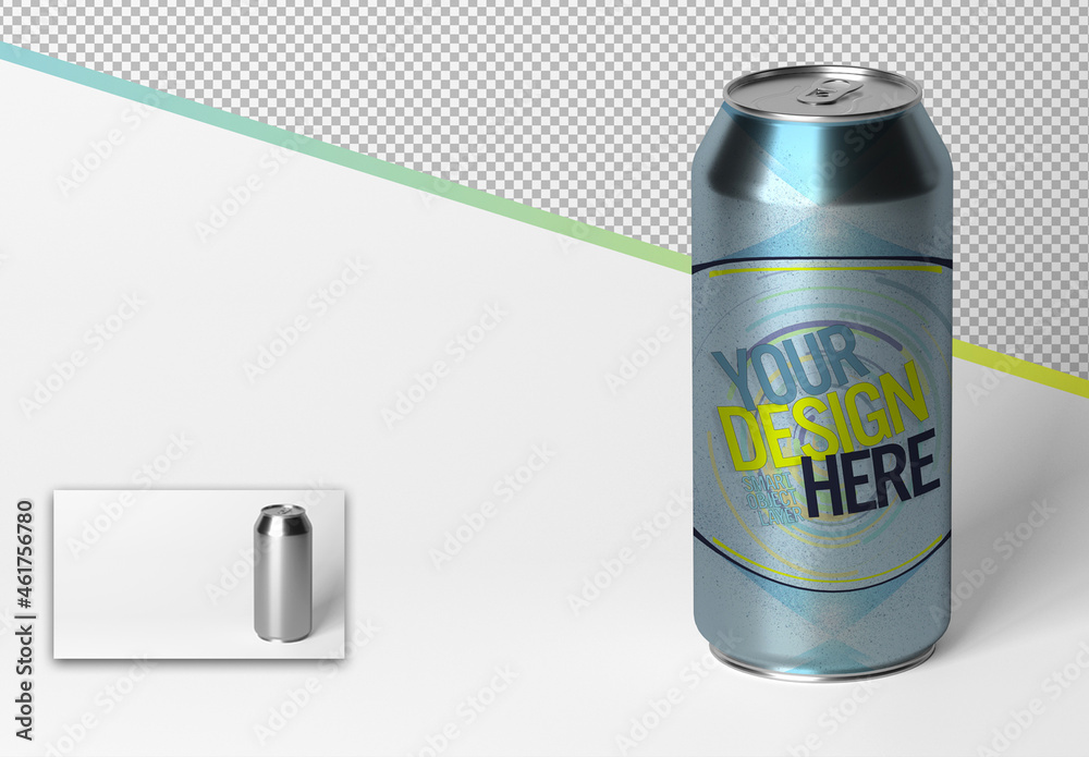 Mock Up of a Metal Can Stock Template | Adobe Stock