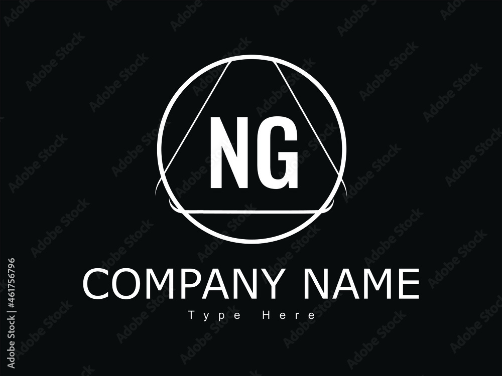 NG ng letter design logo logotype icon concept with font and classic ...