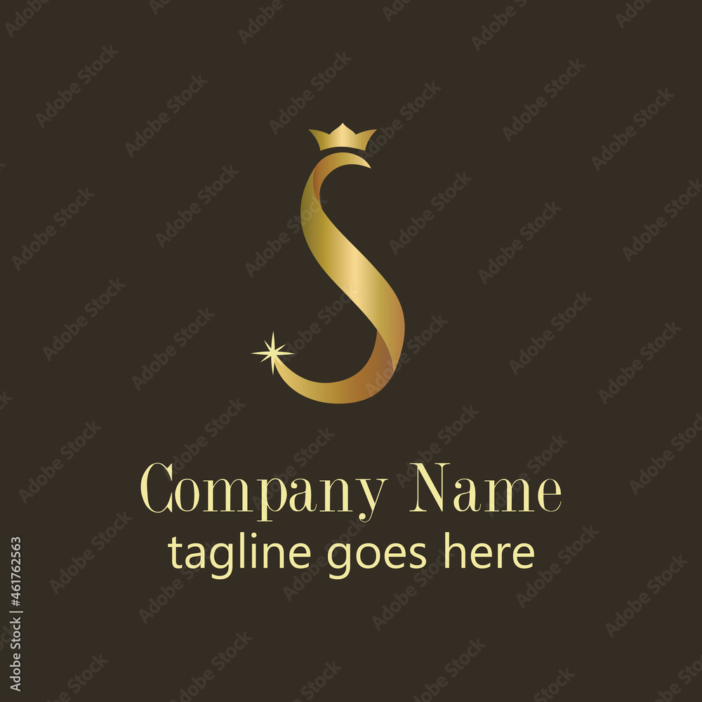 golden letter S and crown logo vector design Stock Vector | Adobe Stock