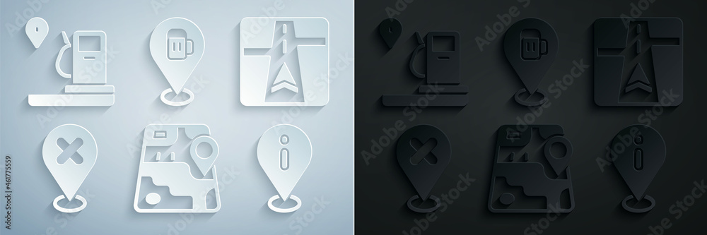 Set City map navigation, Gps device with, Location cross mark ...