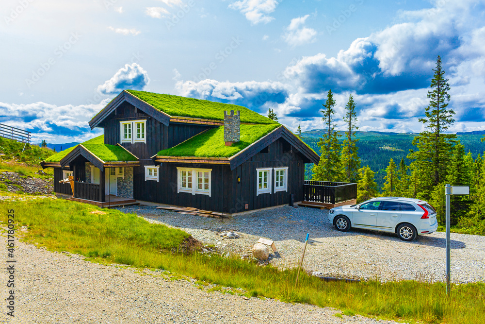 Beautiful panorama cottages huts mountains Kvitfjell Ski area Fåvang ...