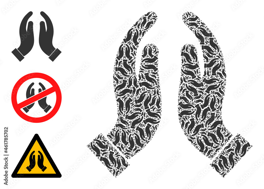 Itself recursive collage praying hands. Vector praying hands collage is ...