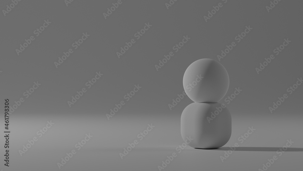 human icon (symbol) - black and white (3D image) Stock Illustration ...