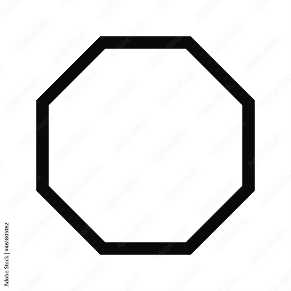 octagon shapes with outlines and fill colors, fields for logos or ...