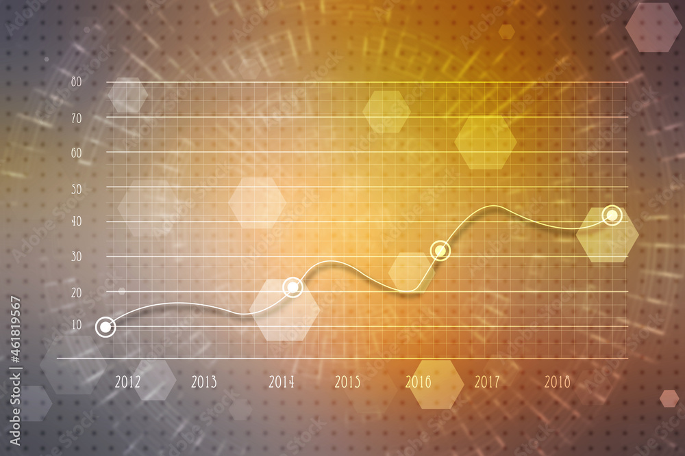 Business Growth graph on technology background, Futuristic raise arrow ...