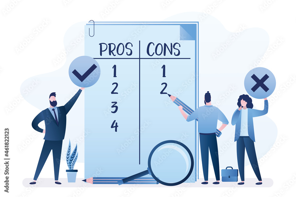 Business people with check mark and cross signs make Decision at ...