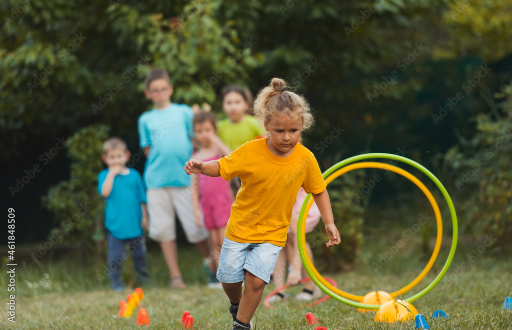 fun and healthy games for kids outdoors Stock Photo | Adobe Stock