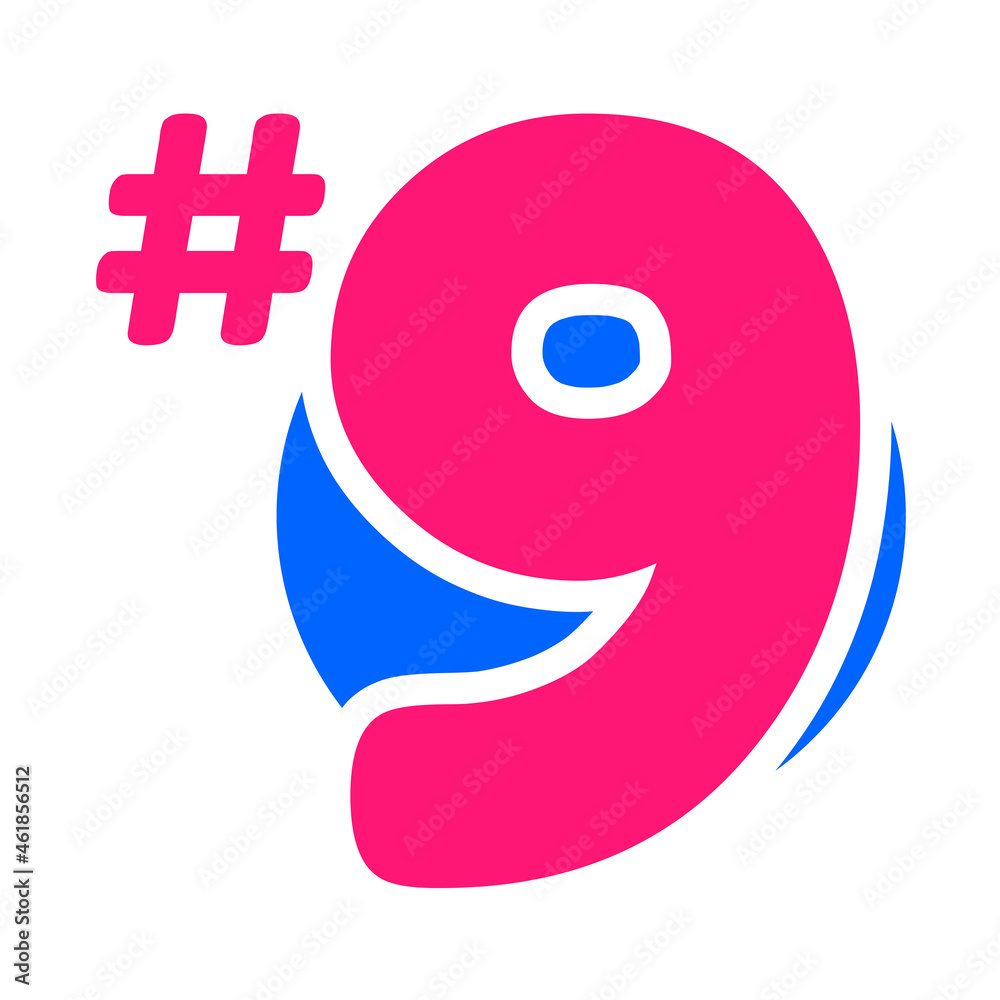 Ninth Place Sign - Amazing vector template of rounded 9th place sign ...