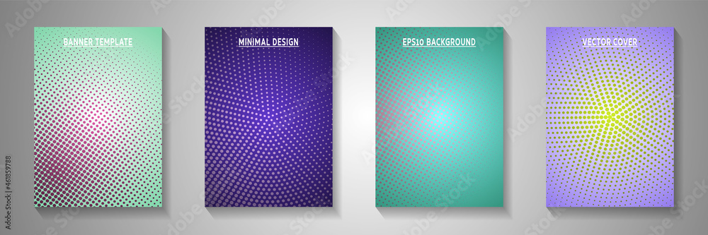 Simple point faded screen tone cover page templates vector batch ...