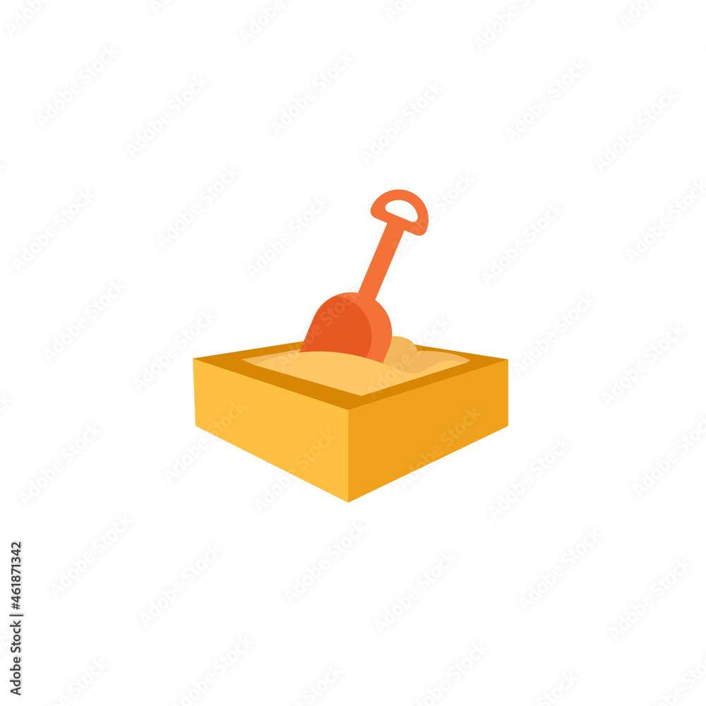 sandbox isolated illustration. sandbox for kids flat icon on white ...