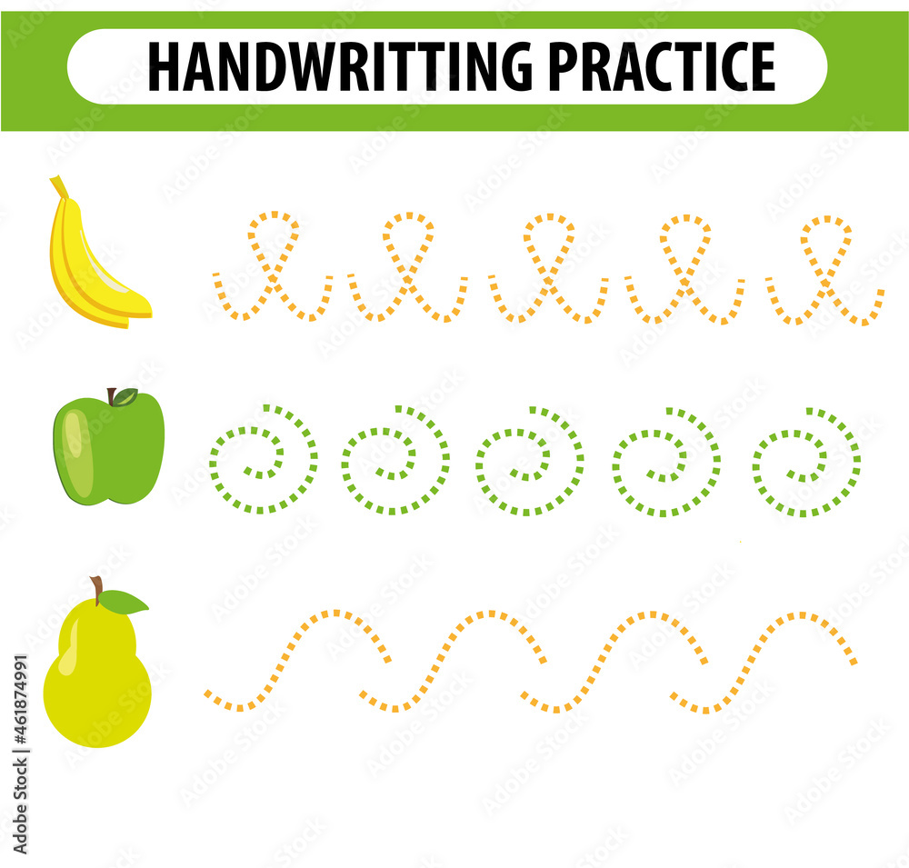 Handwriting practice sheet. Educational children game, printable ...