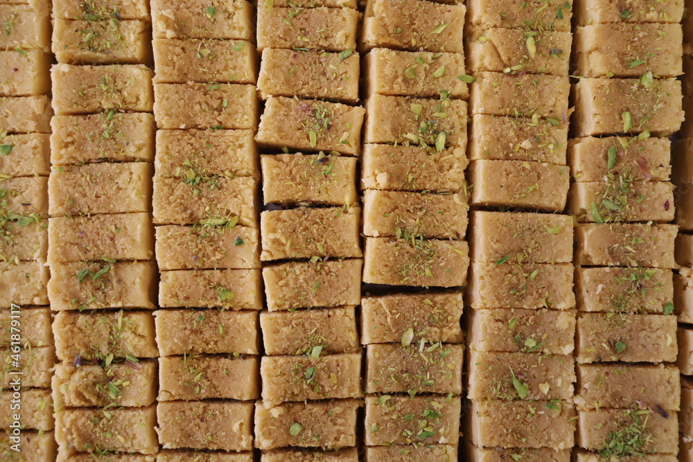 Delectable Milk Cake (Kalakand): Top View of Traditional Sweet Delicacy ...