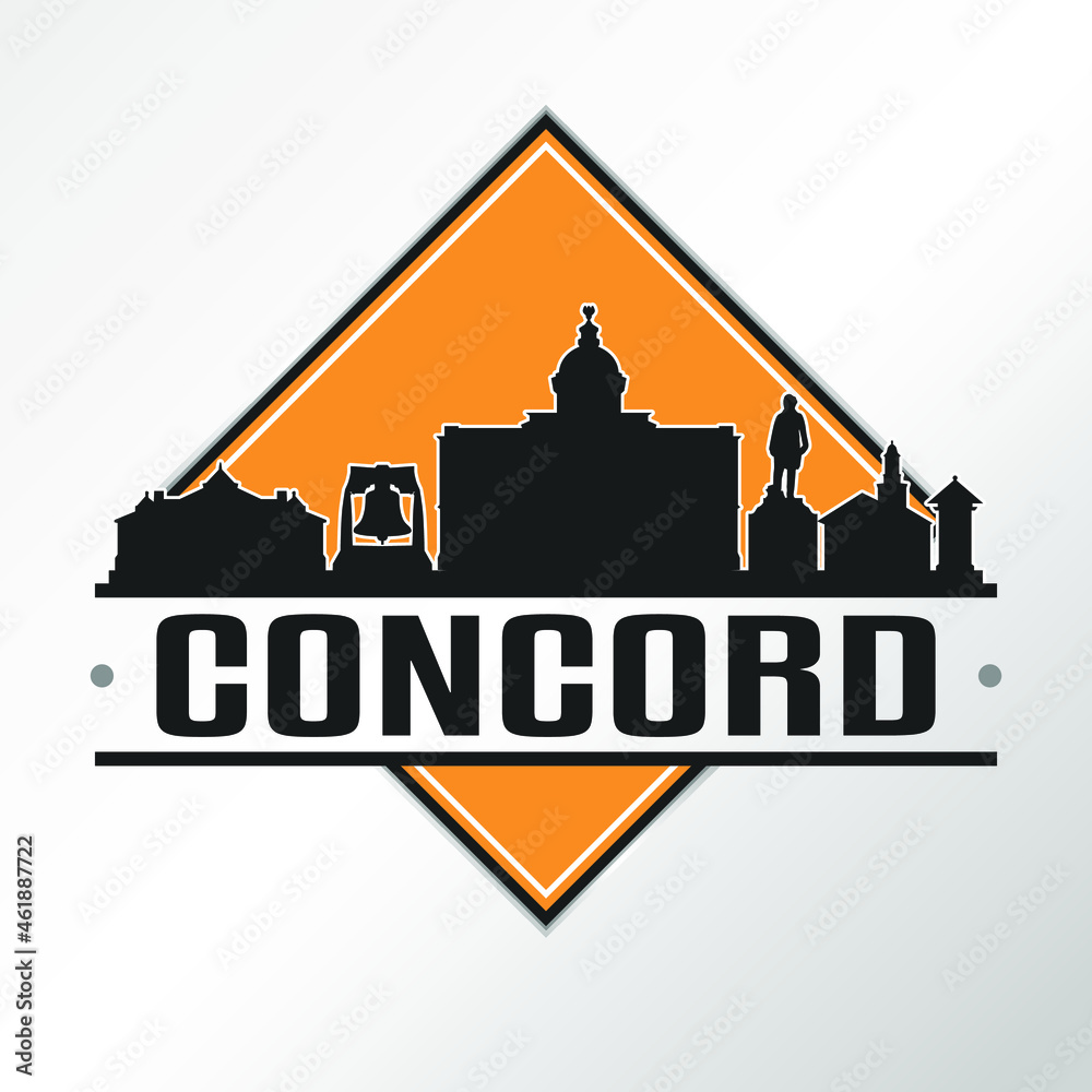 Concord, NH, USA Skyline Logo. Adventure Landscape Design Vector ...