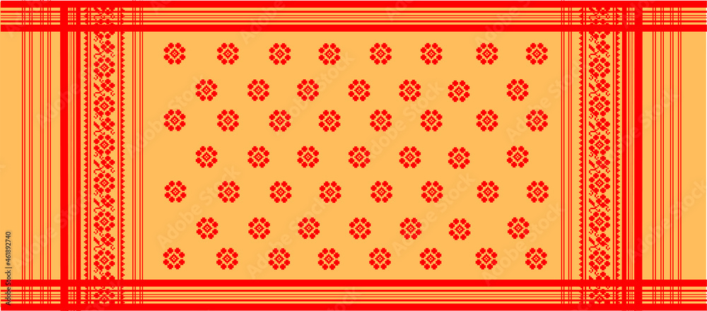 muga gamosa or gamusa from assam.gamosa textile pattern. gamosa or ...