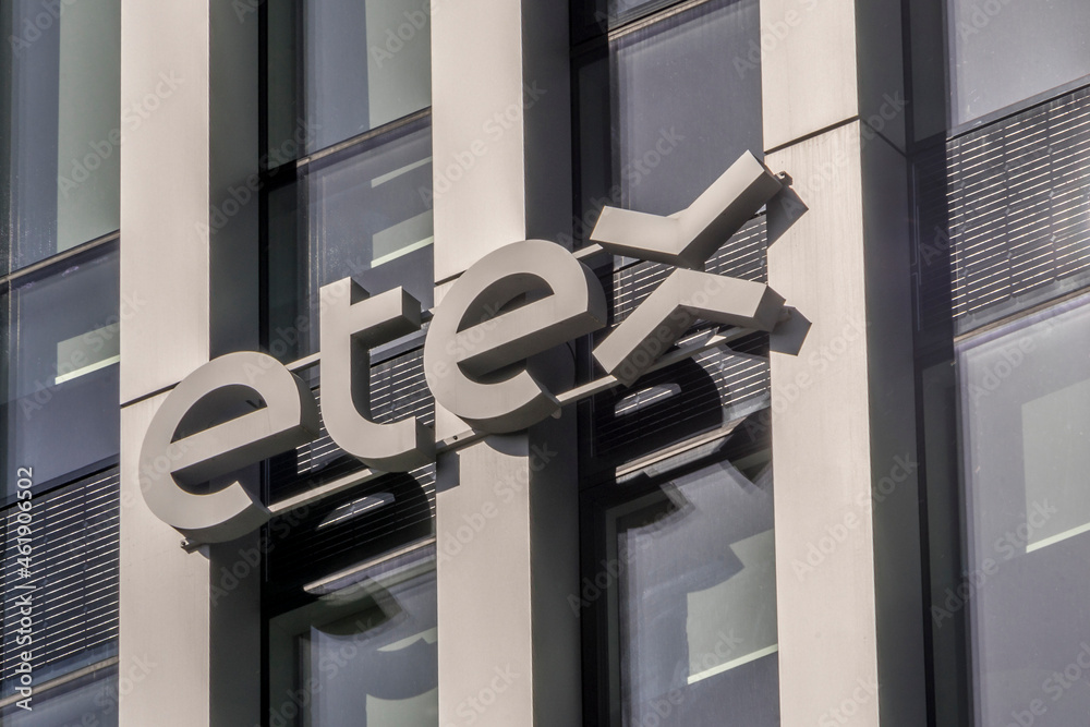 Vilnius, Lithuania - May 12, 2021: Etex logo sign on office building ...