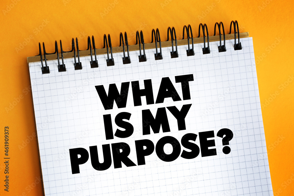 What Is My Purpose question text on notepad, concept background. Stock ...