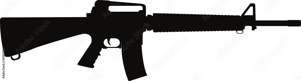 Vetor do Stock: m16 rifle gun miltiary gun svg vector cut file for ...