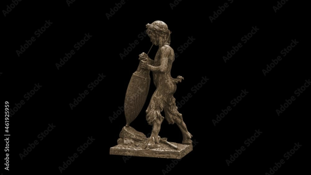 Realistic Rendered Statue of Satyr Drinking. HD. ALpha Channel Included ...