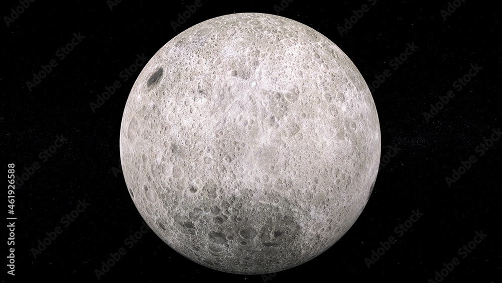 Realistic Detailed Full Moon and Stars Stock Photo | Adobe Stock