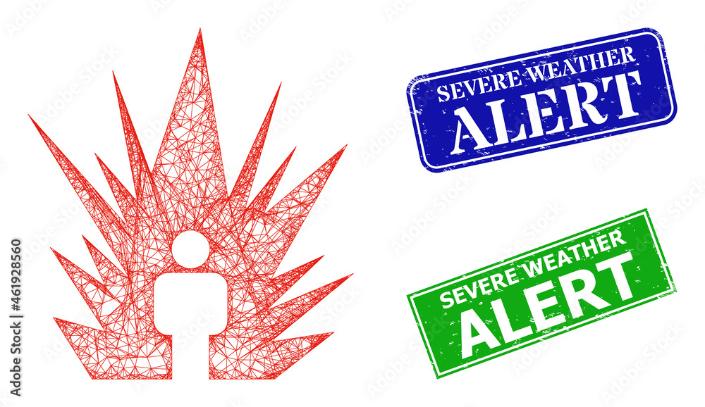 Vecteur Stock Polygonal electric bang image, and Severe Weather Alert ...