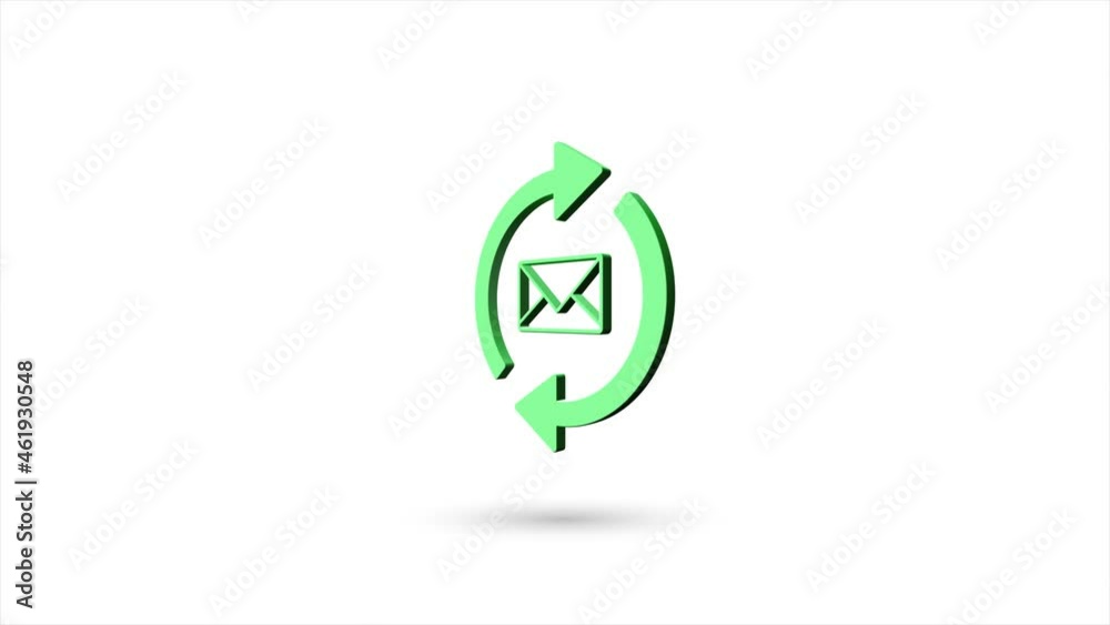 3d animated flat outgoing and incoming message icon with shadow ...