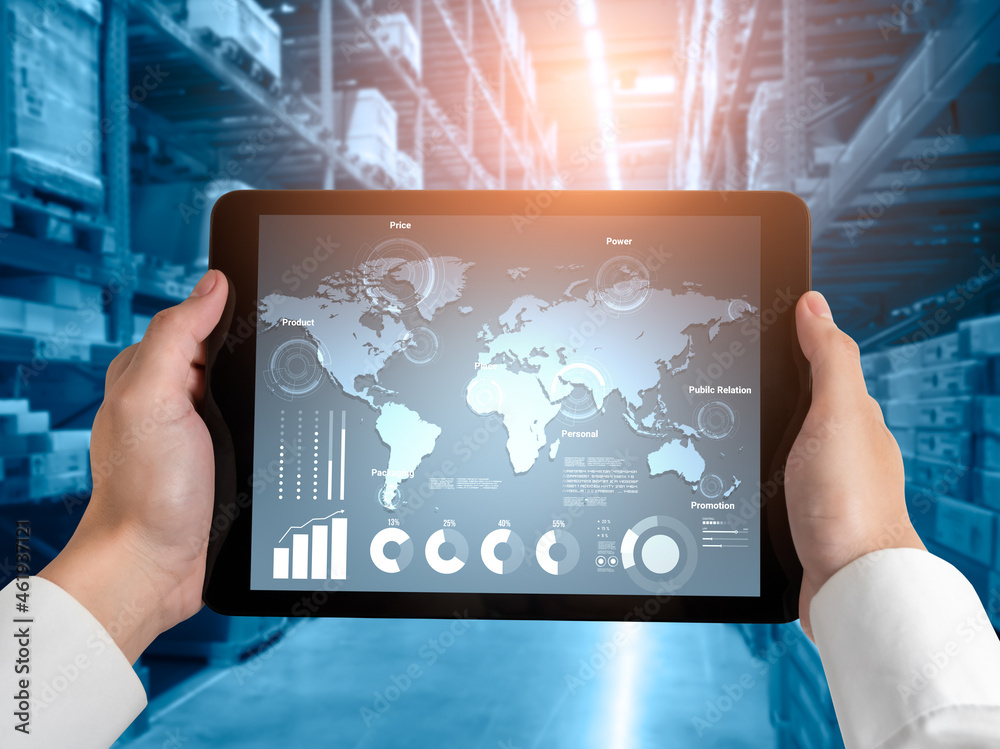 Warehouse management innovative software in computer for real time ...