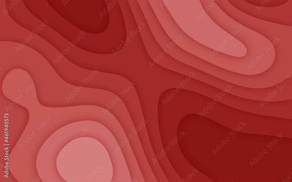 abstract red 3d papercut topography map relief background. Stock Vector ...