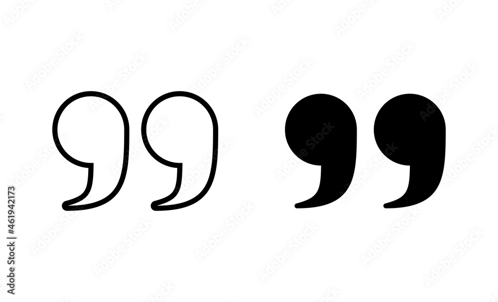 Quote icons set. Quotation mark sign and symbol Stock Vector | Adobe Stock
