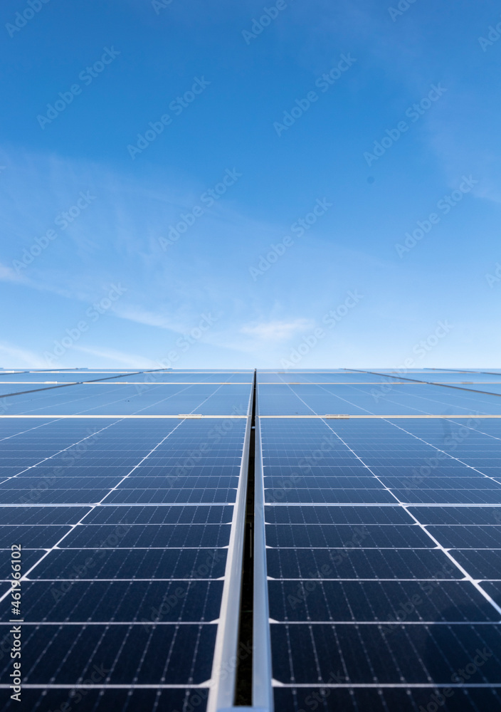 Solar photovoltaic power plant installation of PV modules for clean ...