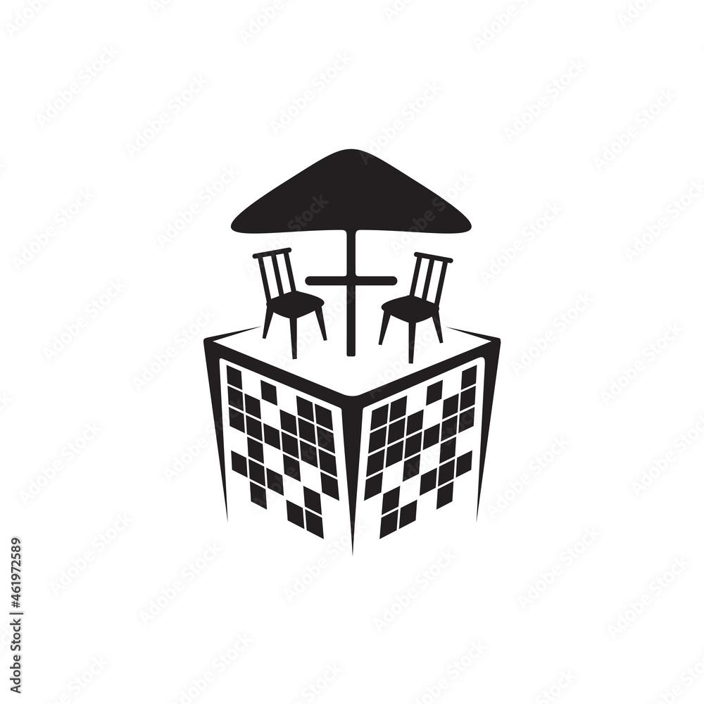 Rooftop restaurant concept logo design Stock Vector | Adobe Stock