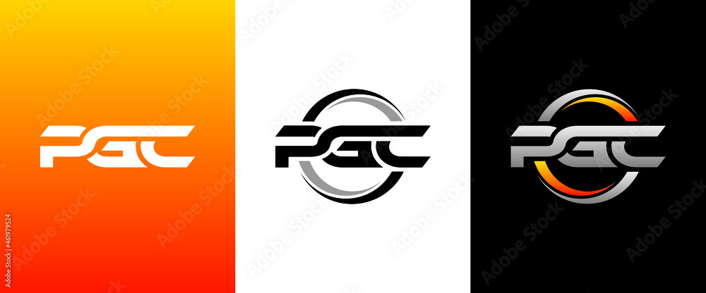 PGC Letter Initial Logo Design Template Vector Illustration Stock ...