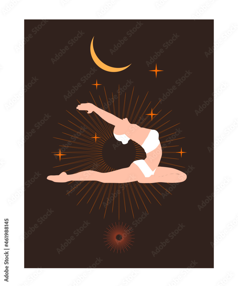 Vector illustration of a beautiful female figure. Design for pattern ...
