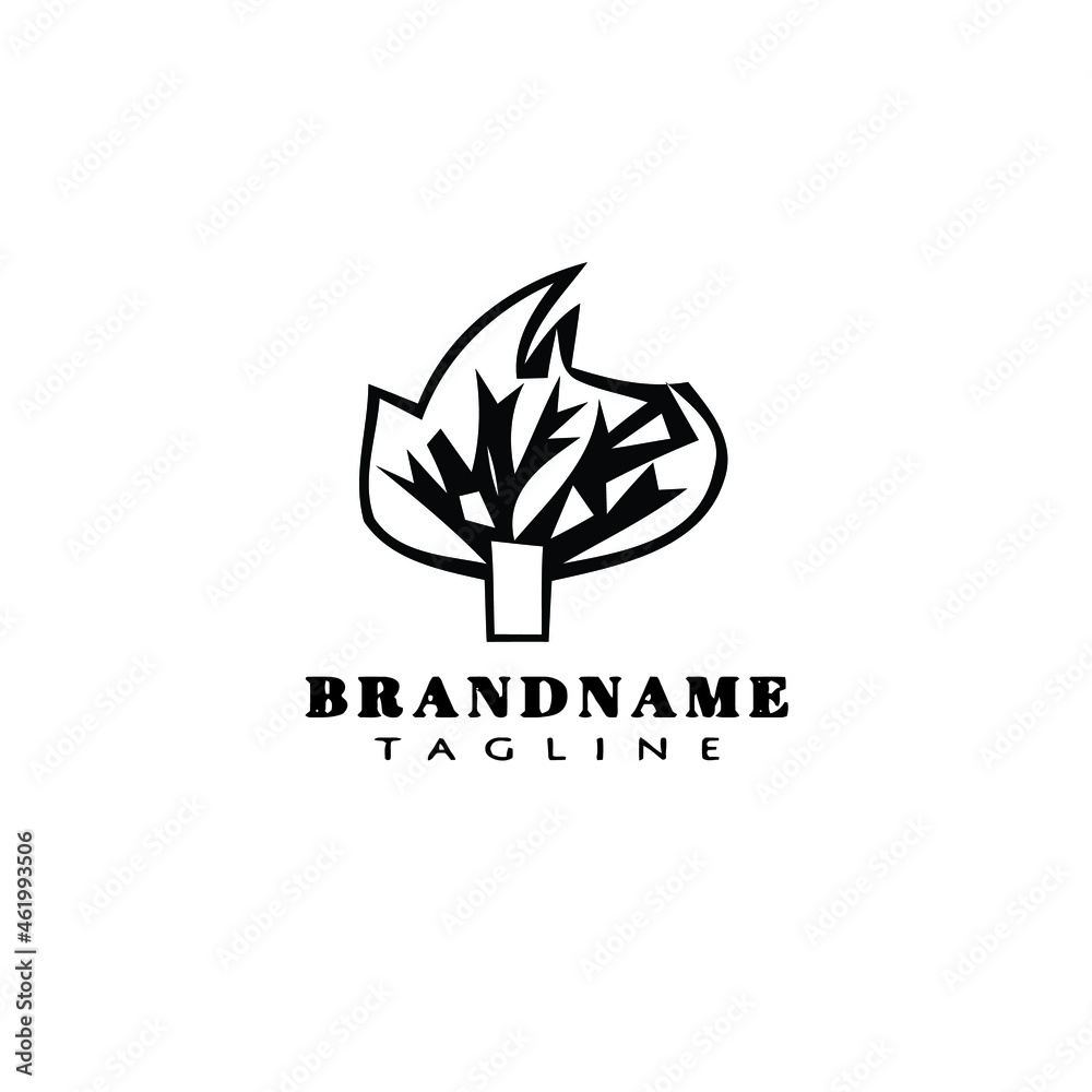 burning bush logo cartoon icon creative template black isolated vector ...