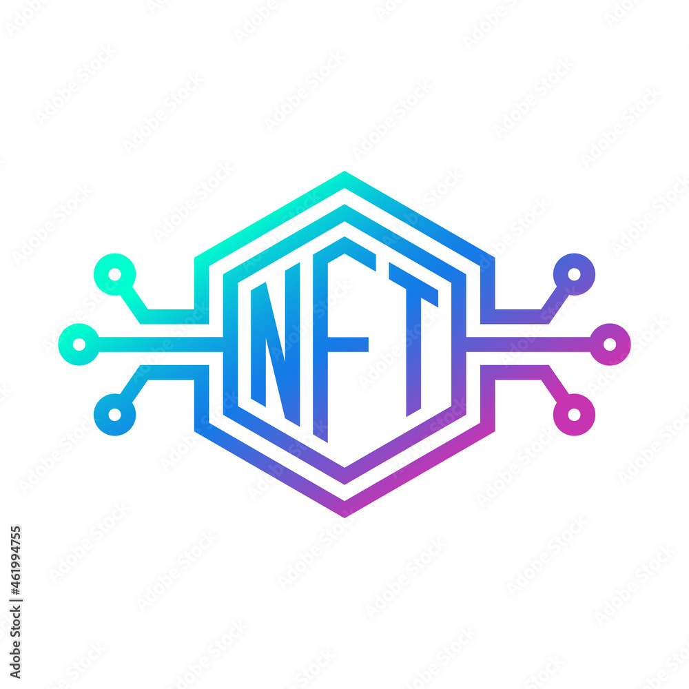 Vecteur Stock NFT icon, Non-Fungible Token logo design, Digital art ...