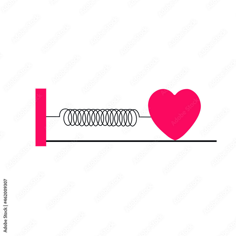 Simple harmonic oscillator with heart replacing mass, Art representing ...