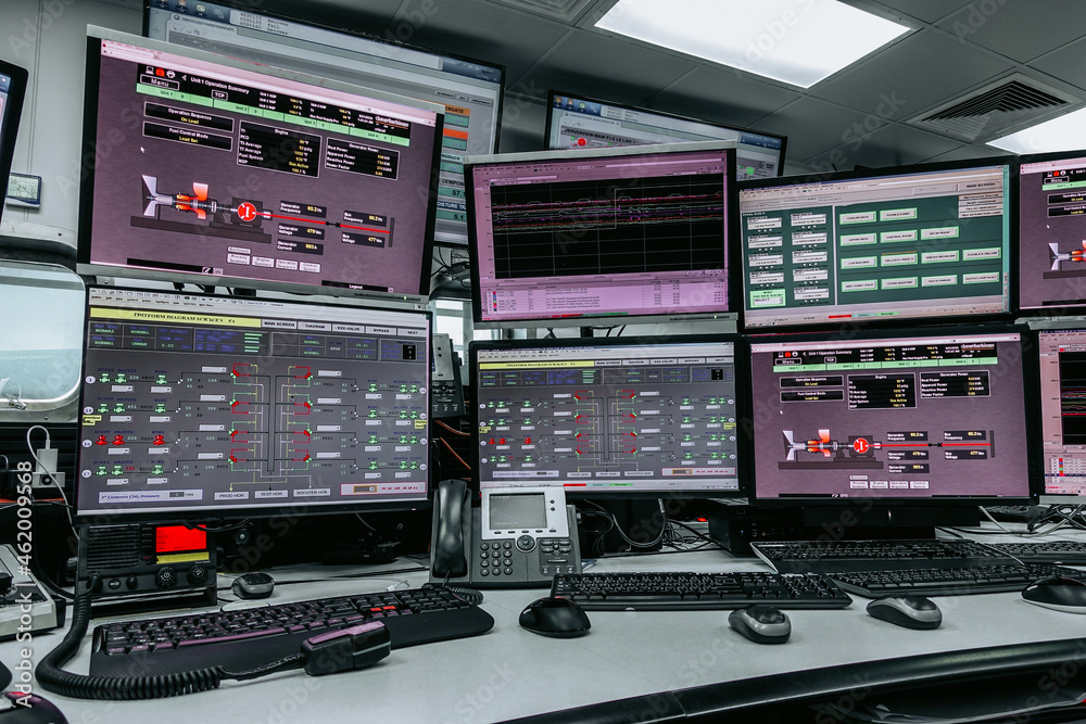 Process control In the System Monitoring Room or control room Work on ...