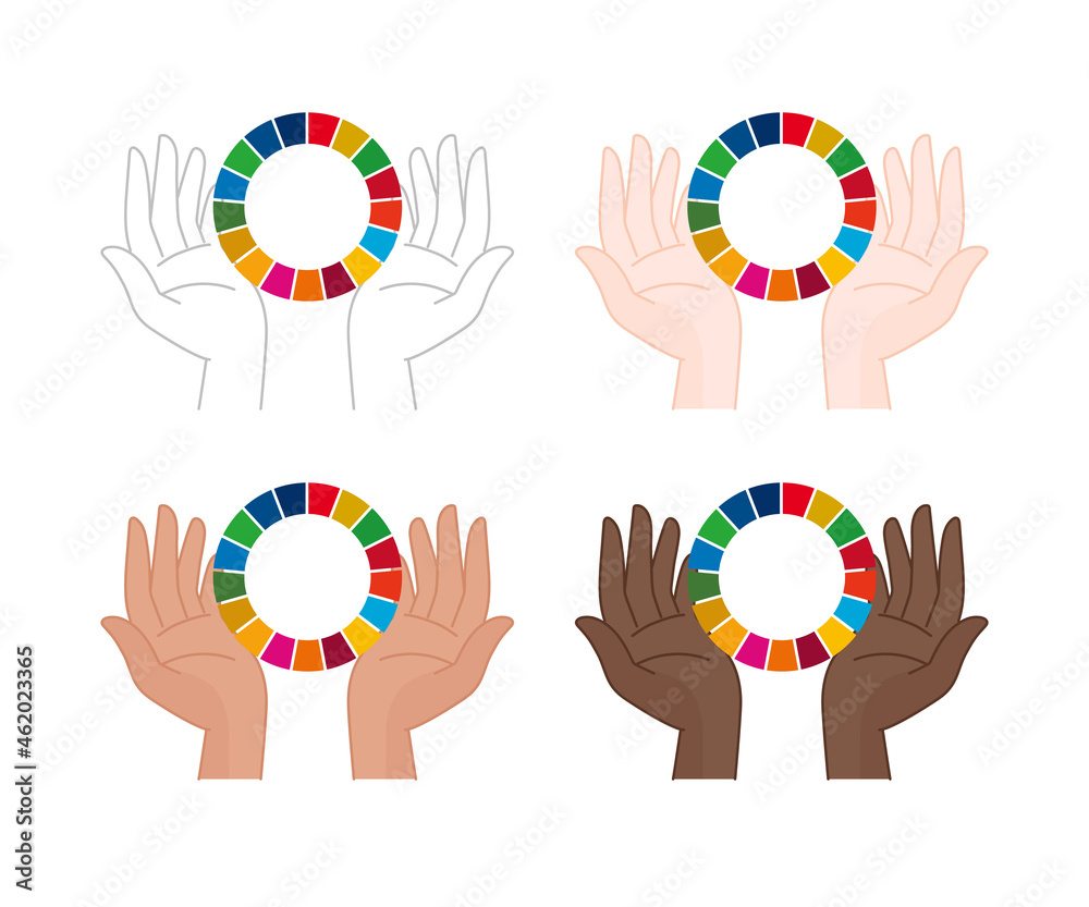 Vecteur Stock Set of symbol icons for a bright future inspired by ...