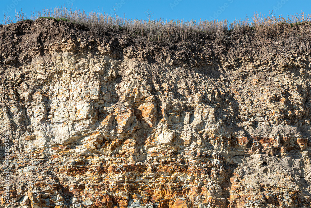 soil layers and rock of land cross. Rock stone crosssection side ...