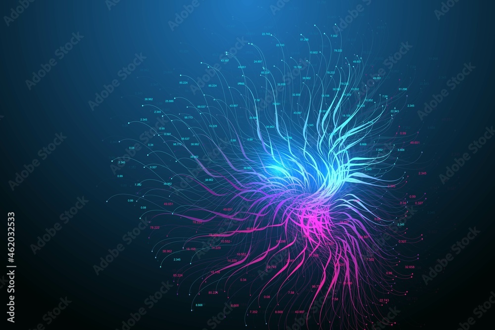 Quantum computer technology concept. Deep learning artificial ...