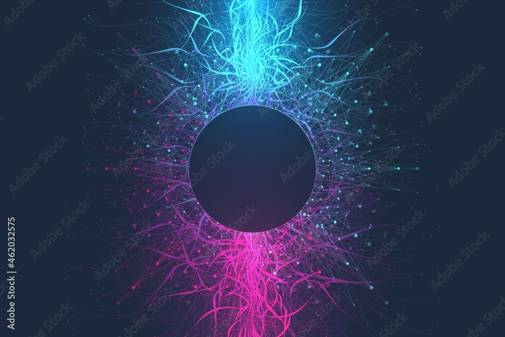 Quantum computer technology concept. Deep learning artificial ...