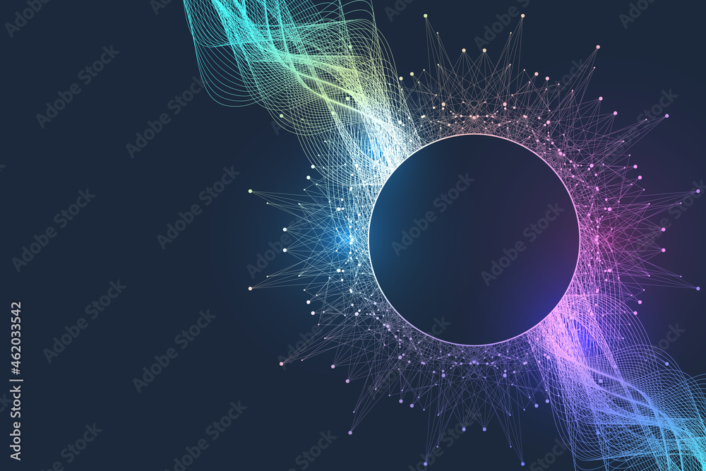 Quantum computer technology banner design template concept. Deep ...