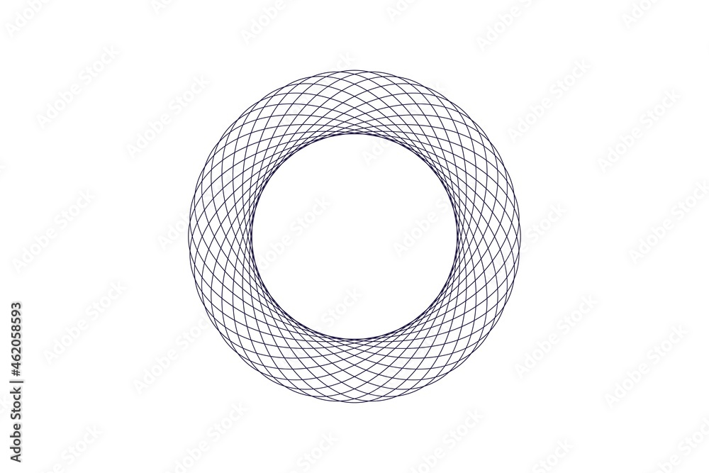 Vector graphic of Guilloche pattern on white background. Rosette (line ...
