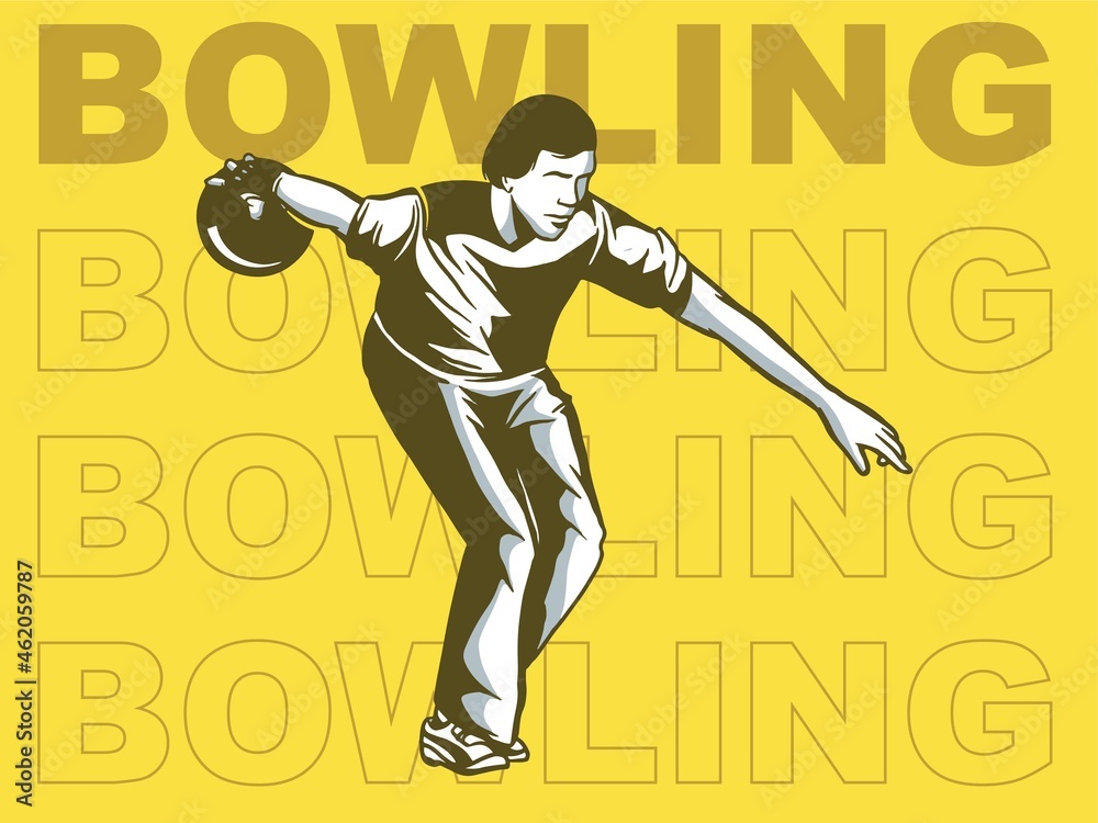 vector set of bowling logos, emblems and design elements Stock Vector ...