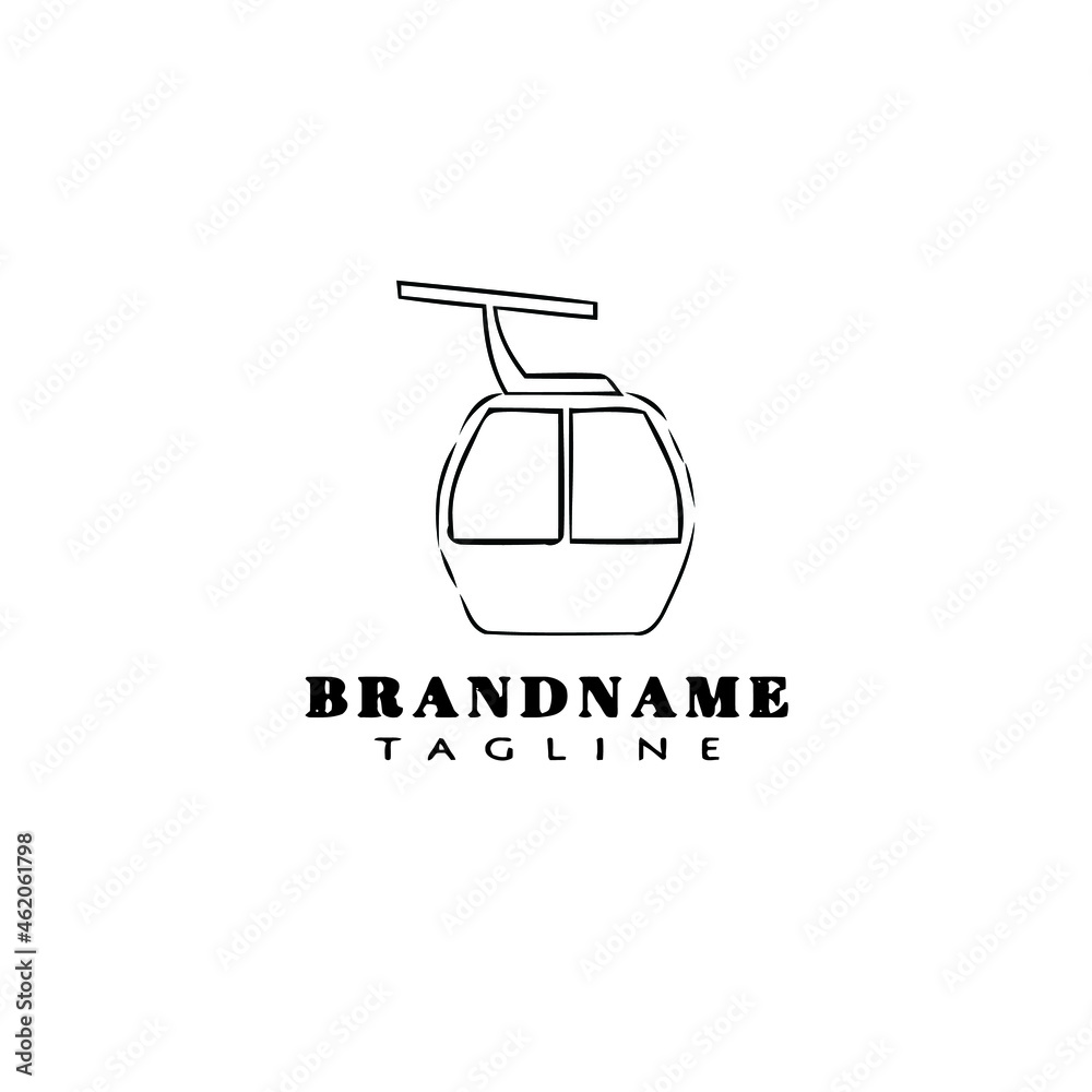 cable car logo cartoon icon design template black isolated vector ...