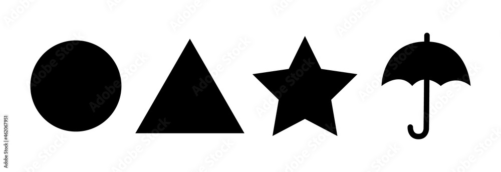 The Squid Game Symbols,Sign.Circle,star,triangle.,umbrella.Korean drama ...