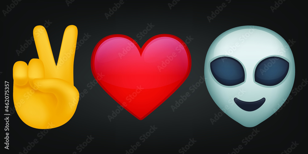 Peace Love and Alien Illustration Emoji Design. Motivational Quote ...