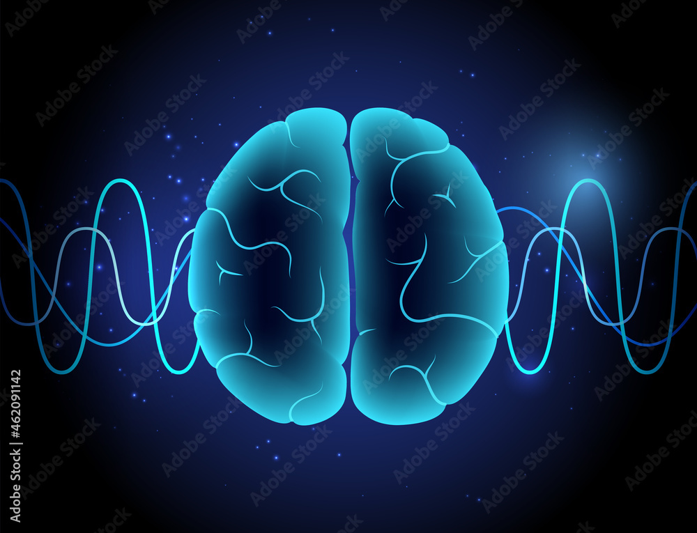 Brain wave 3D Stock Vector | Adobe Stock