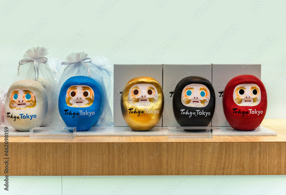 tokyo, japan - august 24 2021: Daruma dolls made of papier-mâché used ...