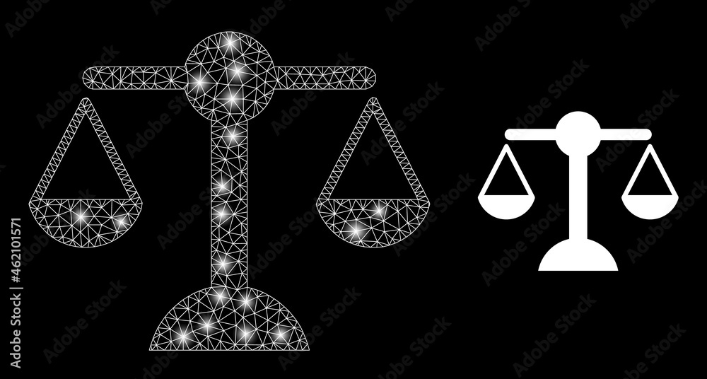 Glossy mesh vector equilibrium weight with glare effect. White mesh ...